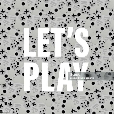 조이스틱 배경으로 놀자 게임과 비디오 게임의 개념입니다 게임 조이스틱 트렌디한 타이포그래피 집에 머무는 사람들을위한 긍정적 인 격려의 문구 벡터 그림 0명에 대한 스톡 벡터