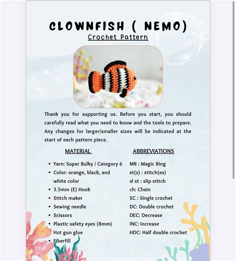 Best 13 Clownfish Amigurumi Free Crochet Pattern Artofit