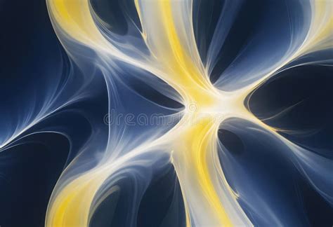 Abstract Image Of Swirling Golden And Blue Lines Creating A Vibrant And Complex Pattern Stock