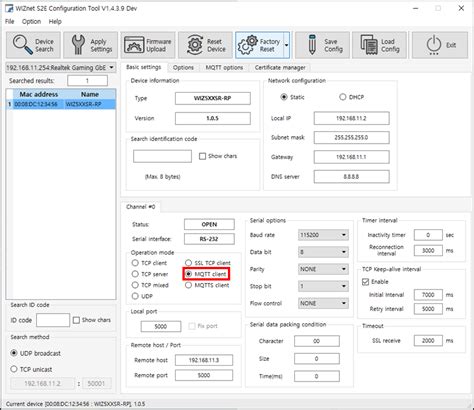 MQTT Connection Guide WIZnet Document System