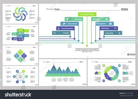 Seven Workflow Slide Templates Set Stock Vector Royalty Free Shutterstock