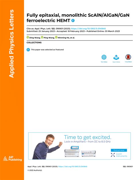 Pdf Fully Epitaxial Monolithic Scalnalgangan Ferroelectric Hemt