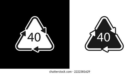 Plastic Recycling Symbol Fe 40 Wrapping เวกเตอร์สต็อก ปลอดค่า