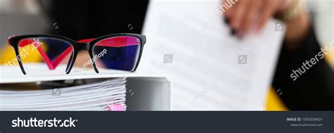 Pile Binder Folders Lying Worktable Stylish Stock Photo 1060038401 Shutterstock