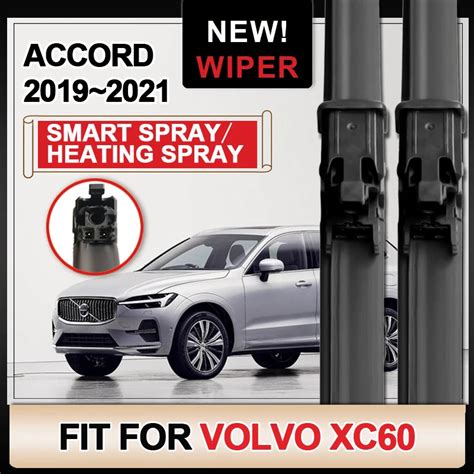 볼보 Xc60 용 자동차 와이퍼 블레이드 2018 2019 2020 2021 Mk2 앞 유리 앞 유리 액세서리 스마트 히터 스프레이 와셔 인젝터차량 앞유리용 와이퍼