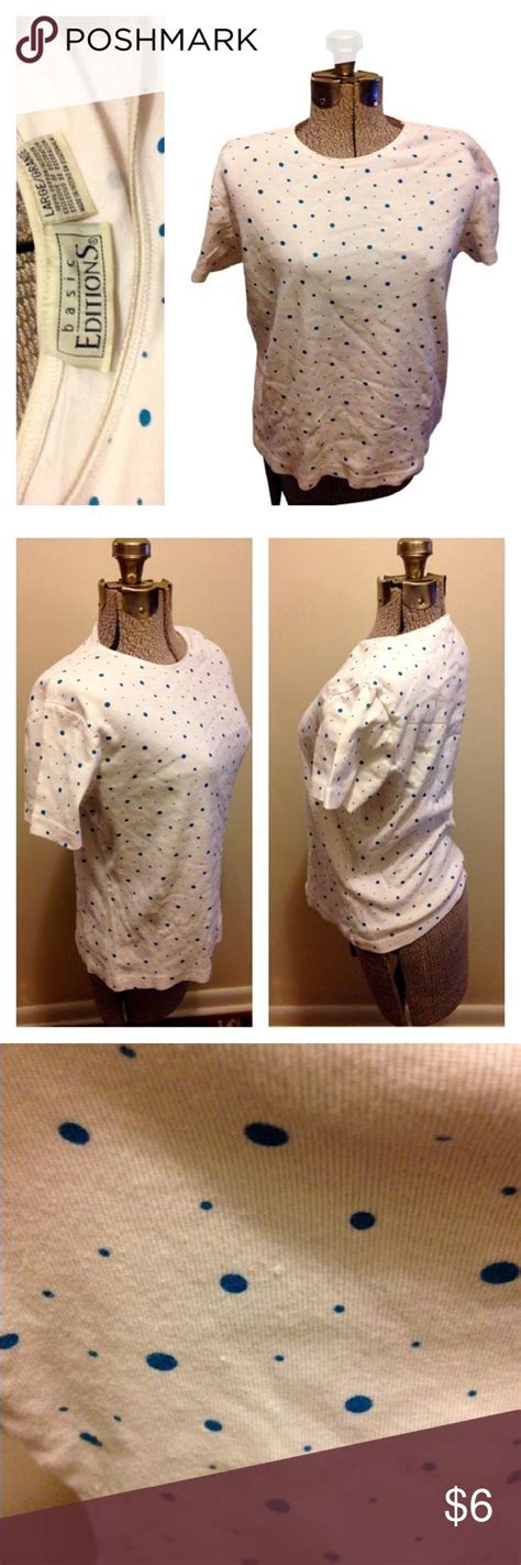 Vintage Polka Dot Basic Editions Large Top Vintage Tops Clothes