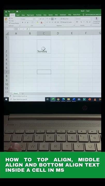 How To Top Align Middle Align And Bottom Align Text Inside A Cell In Ms Excel Shorts Youtube