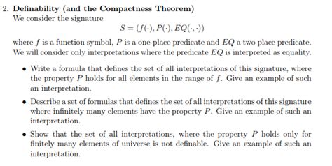 2 Definability And The Compactness Theorem We