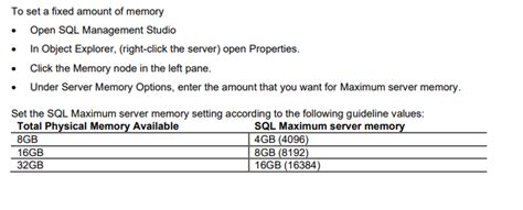 Could Someone Kindly Help Me To Set The Max Memory For Sql Via