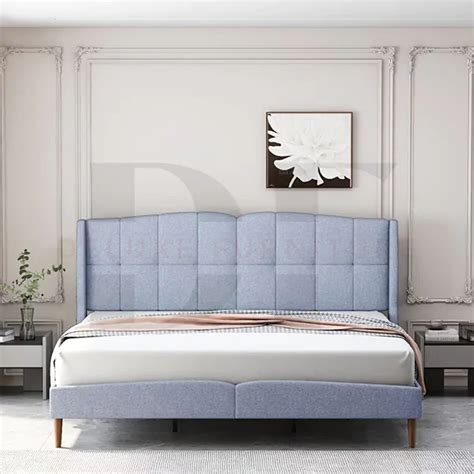 Winged Headboard Upholstered Bed Deluxe Furniture