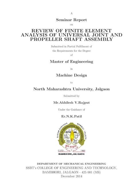 Pdf Review Of Finite Element Analysis Of Universal Joint And