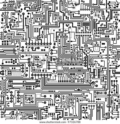 Computer Circuit Board Pattern Vector Seamless Stock Vector Royalty