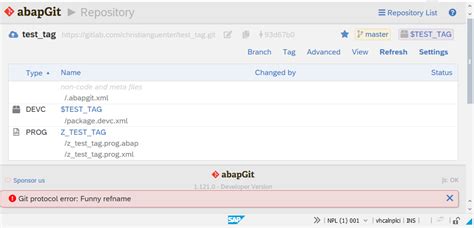 cannot delete annotated tag git protocol error funny refname · issue 6072 · abapgit