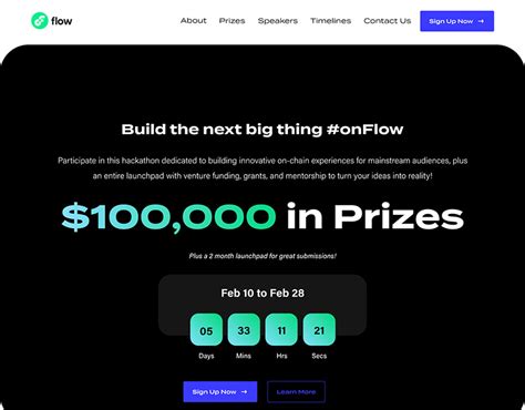 Flow Hackathon Website Design Behance
