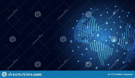 Abstract Technology World Cyber Security Privacy Icon Information Network Concept Padlock