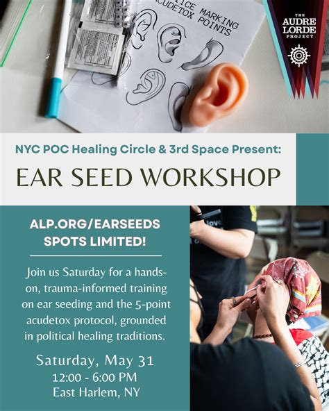 Ear Seed Acudetox 5 Point Protocol Training The Audre Lorde Project