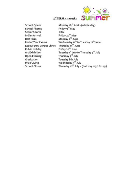 Term Dates Standrews