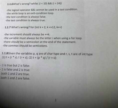 Solved 116whats Wrong While I 24 The