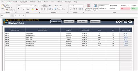 Product Pricing Calculator Excel Template Price Calculator