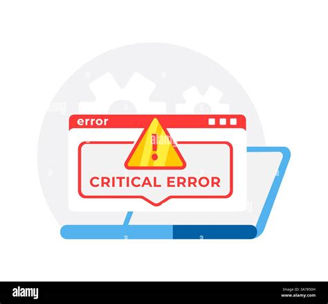 Vector Illustration Of A Computer Error Message Depicting A Critical Alert With Warning Sign On