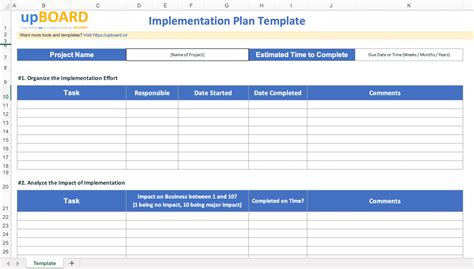 Software Implementation Plan Template
