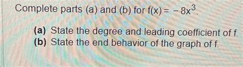 Solved Complete Parts A ﻿and B ﻿for F X 8x3 A ﻿state