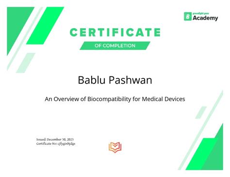 Biocompatibility Certifications Career Bablu Pashwan