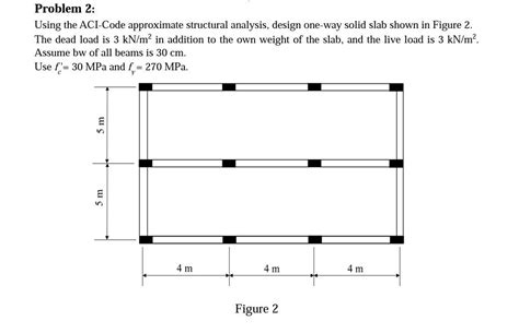 Solved Problem 2 Using The ACI Code Approximate Structural Chegg Com
