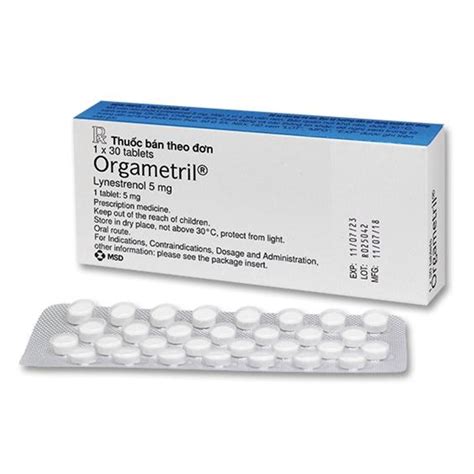 Thuốc Orgametril mg trị đa kinh rong kinh vỉ x viên