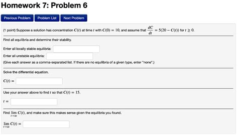 Solved Homework 7 Problem 6 Previous Problem Problem List
