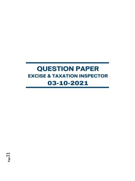 Previous Year Ques Of Excise Inspector Compressed Pdf Taxes Employment