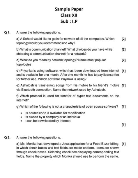 Computer Science083 Python Pre Board Exam 1 Sample Paper Class 12 Pdf
