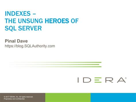Geek Sync Indexes The Unsung Heroes Of Sql Server Pptx Databases Computer Software And