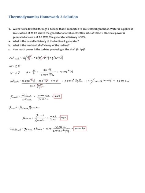 Homework 3 Solution Pdf Turbine Fluid Dynamics