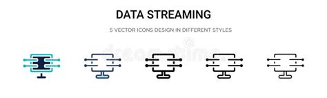 data streaming icon in filled thin line outline and stroke style