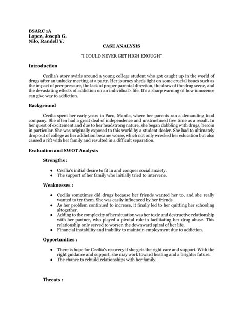 Case Analysis Drug Addiction Recovery