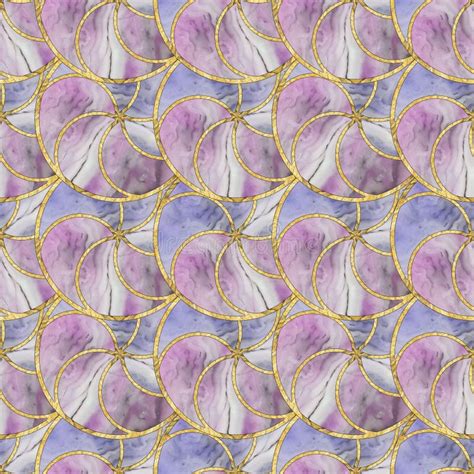 Tracery Seamless Pattern Circle Segment Mosaic Illustration In Stained Glass Style Seamless