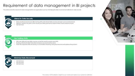 Data Analytics And Bi Playbook Requirement Of Data Management In Bi