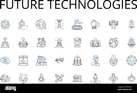 Future Technologies Line Icons Collection Advanced Innovations Modern Developments Emerging