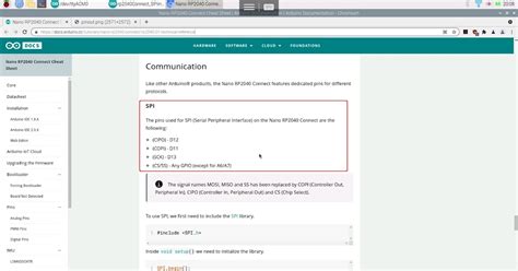 Arduino Er Spi Pins In Arduino Nano Rp2040 Connect