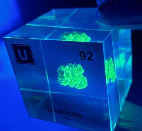 Uranium Element Cube 2inch Autunite Engineered Labs