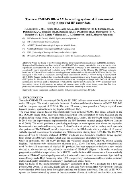 Pdf The New Cmems Ibi Wav Forecasting System Skill Assessment Using