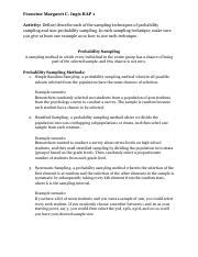 Understanding Probability And Non Probability Sampling Course Hero
