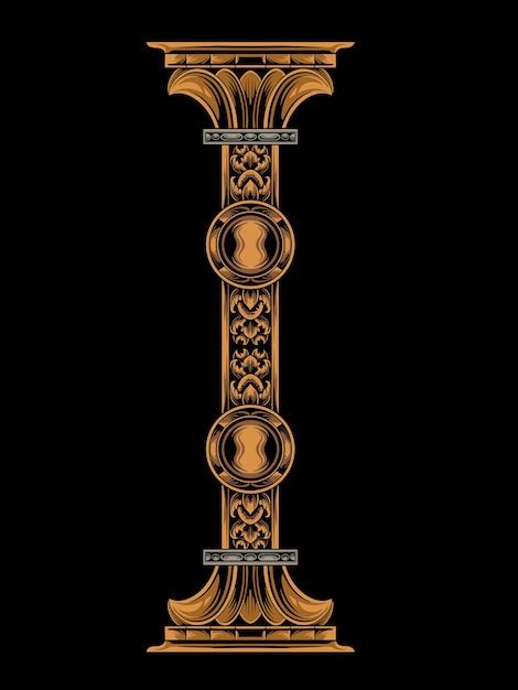 요소 편집 가능한 색상에 대한 고전적인 스타일의 장식 벡터 디자인 프리미엄 벡터