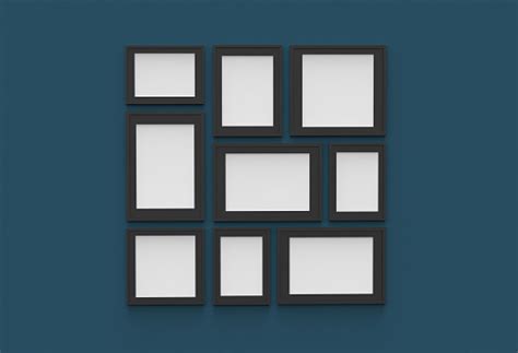 그림 프레임 어두운 파란색 벽체 배경에 고립입니다 3d 일러스트 0명에 대한 스톡 사진 및 기타 이미지 0명 공란 그림 그리기 Istock