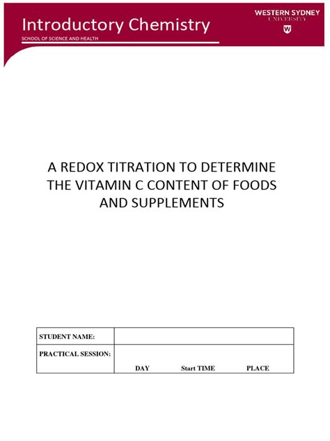 3 Vitamin C Pdf Vitamin C Titration