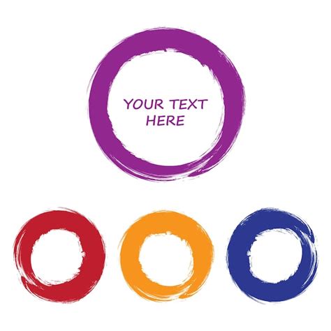 Premium Vector Colorful Grungy Circular Shape Frame With Grungy