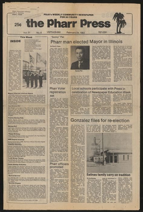 The Pharr Press Pharr Tex Vol 51 No 8 Ed 1 Thursday February 24 1983 The Portal To