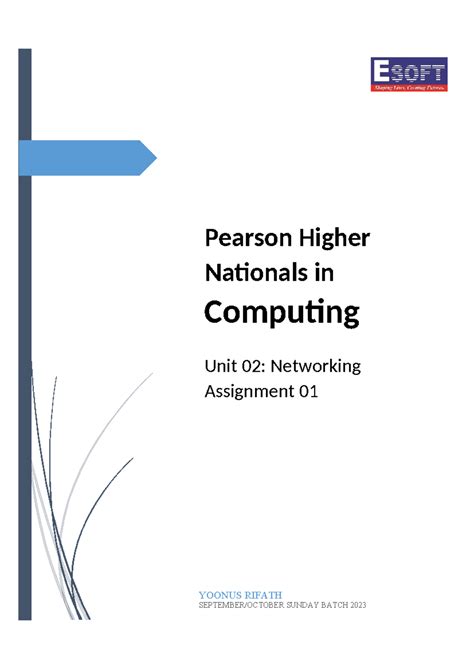 Unit 02 Networking Pearson Higher Nationals In Computing Unit 02