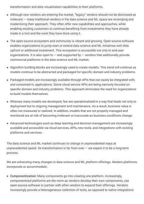 Magic Quadrant For Data Science And Machine Learning Platforms